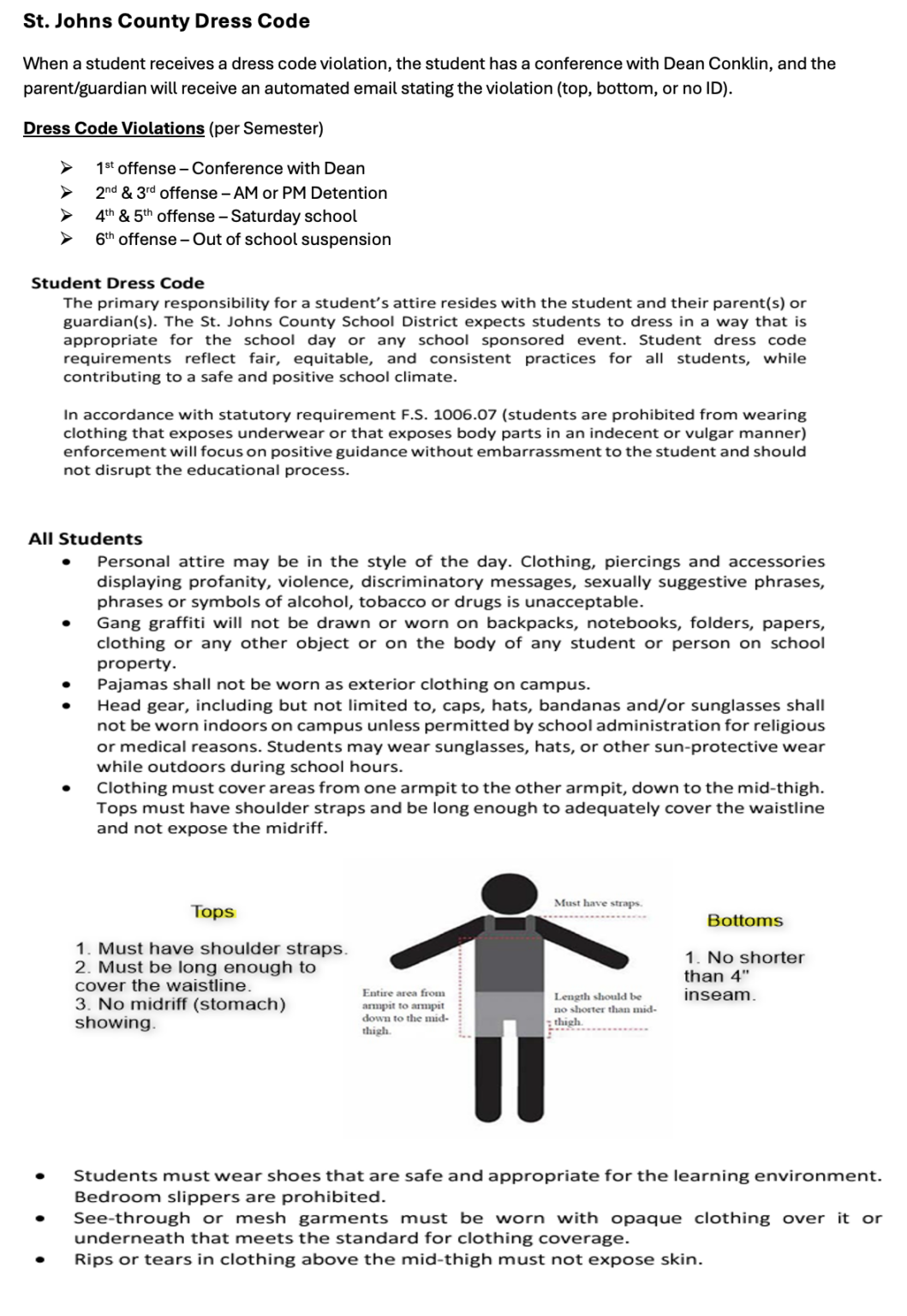 Dress Code – Ponte Vedra High School